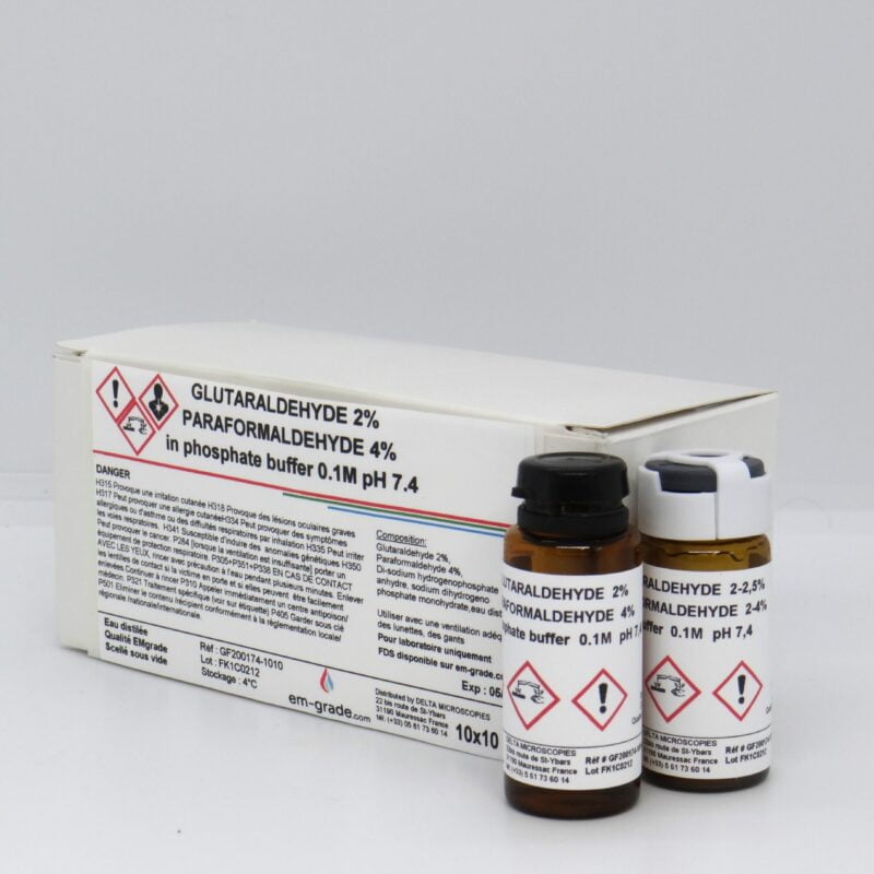 Paraformaldehyde (PFA) (2% - 4%), Glutaraldehyde (2% - 2,5%) in 0,1M Buffer - KARNOSKY in buffer ...